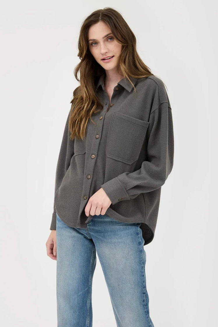 Rib Knit Button Up Top – Perfect Little Peach