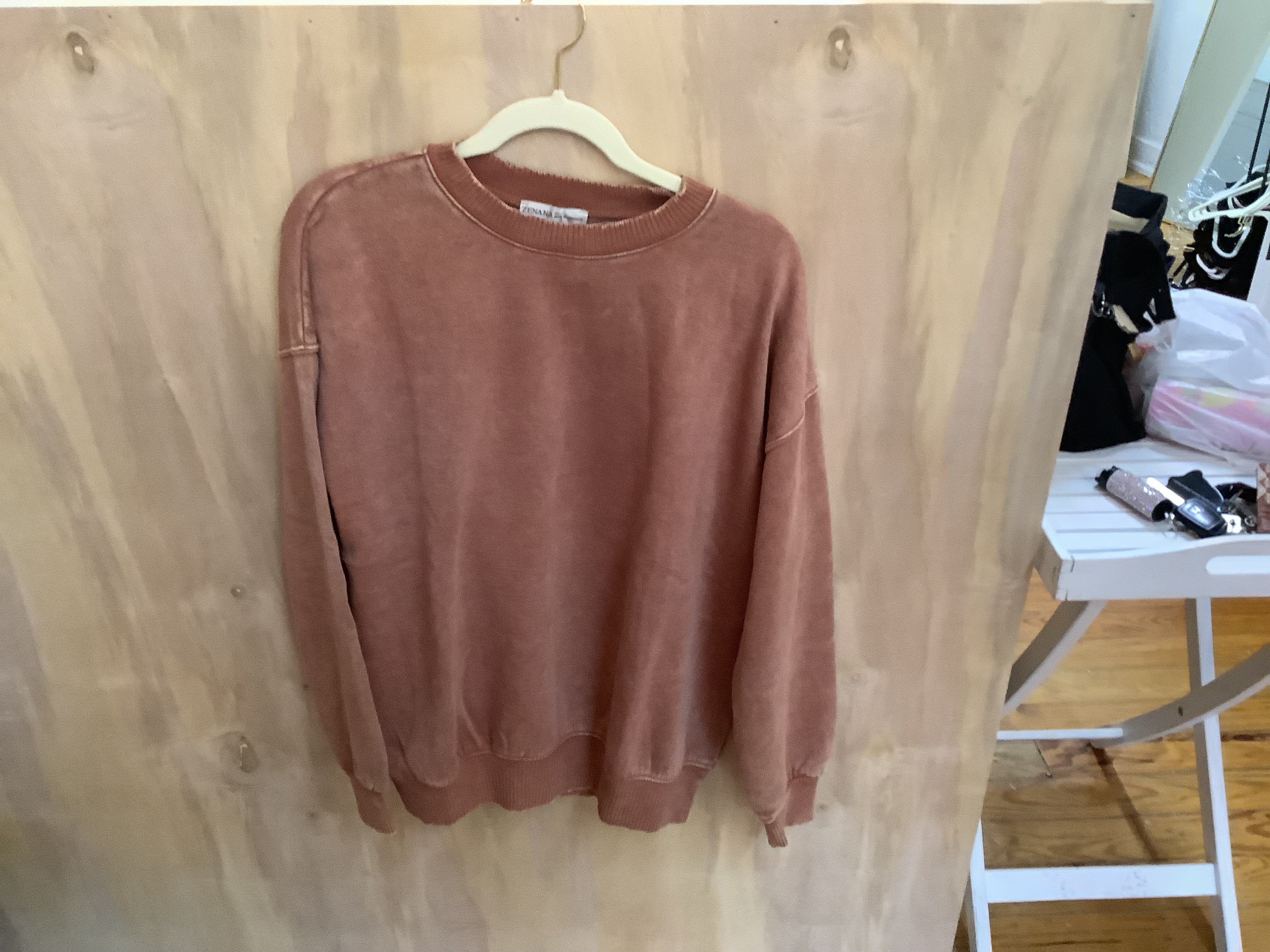 Ash washed fleece pullover – Perfect Little Peach