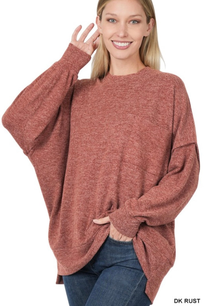 Drop Shoulder Oversized Sweater – Perfect Little Peach